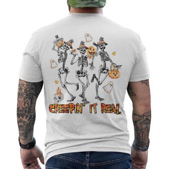 Creepin It Real Grim Reaper Halloween Men's T-shirt Back Print - Seseable