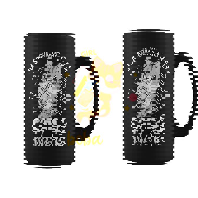 Boba Tea Cat Bubble Tea Cat Milk Tea Kawaii Anime Cat Coffee Mug | Seseable