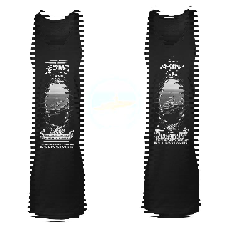 Uss Nimitz Cvn 68 Front Style Unisex Tank Top - Monsterry
