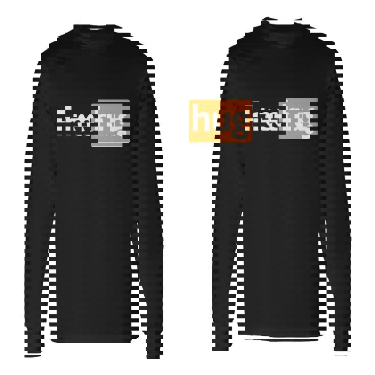 Free Hug Logo Meme Tshirt Long Sleeve T-Shirt - Monsterry