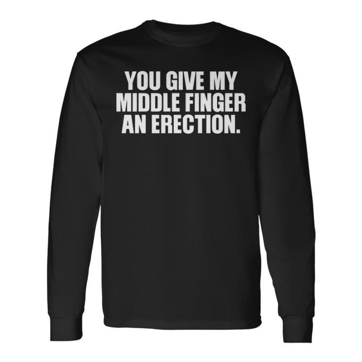 Middle Finger V2 Long Sleeve T-Shirt - Seseable