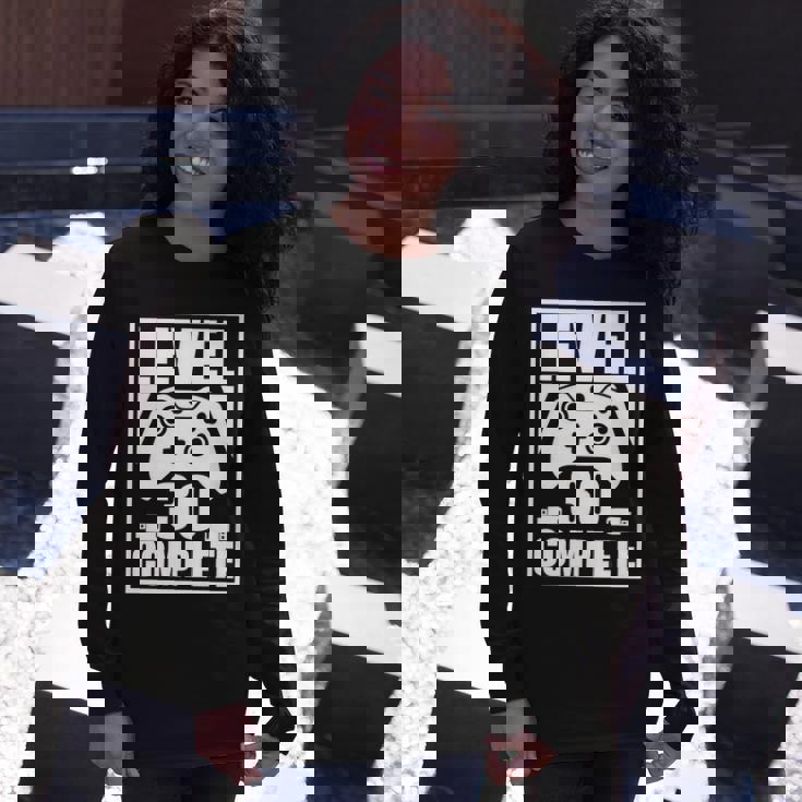 Level 30 Complete Video Gamer 30Th Birthday Long Sleeve T-Shirt - Monsterry