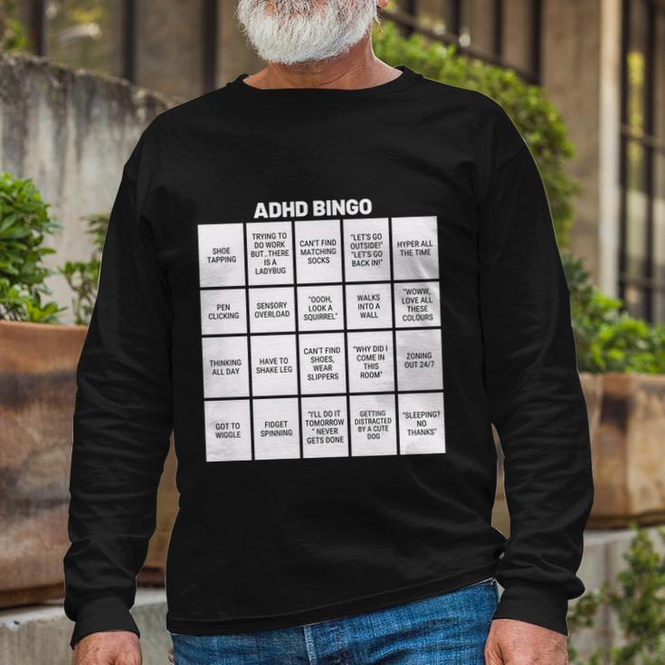 Adhd Bingo Memes Adhd Awareness Long Sleeve T-Shirt - Thegiftio UK