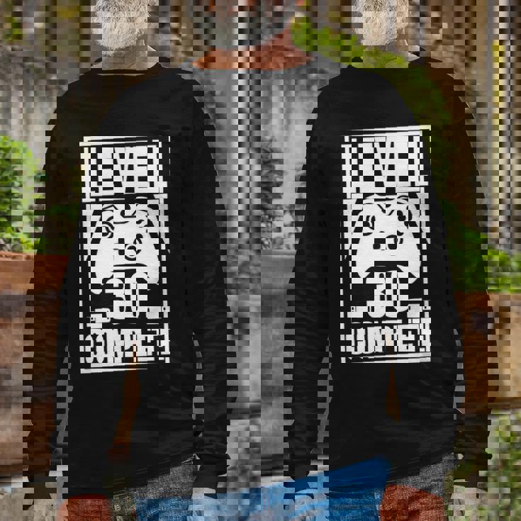 Level 30 Complete Video Gamer 30Th Birthday Long Sleeve T-Shirt - Monsterry