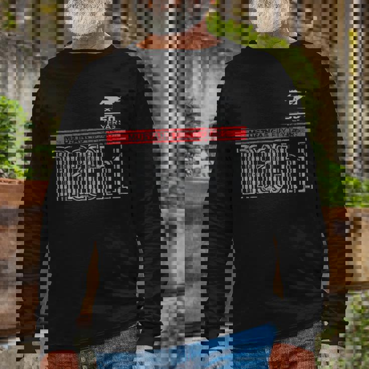 Mustang 50 Years Mach Official Logo Tshirt Long Sleeve T-Shirt - Monsterry