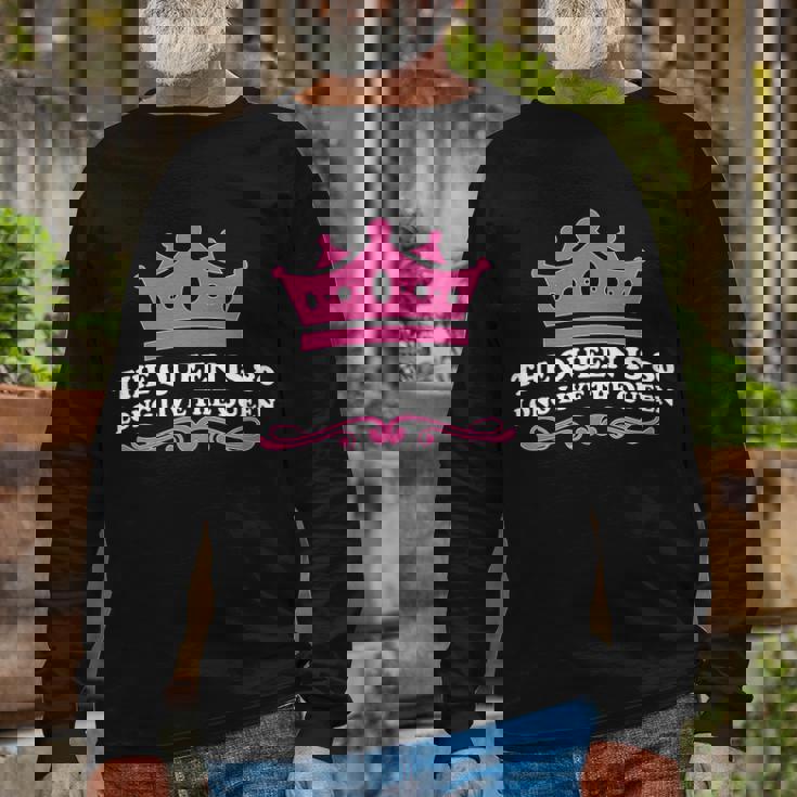 The Queen Is 80 80Th Birthday Tshirt Long Sleeve T-Shirt - Monsterry AU