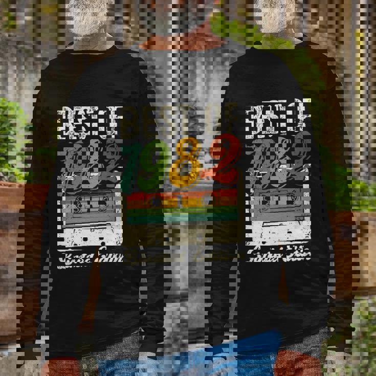Retro Best Of 1982 Cassette Tape 40Th Birthday Decorations Long Sleeve ...