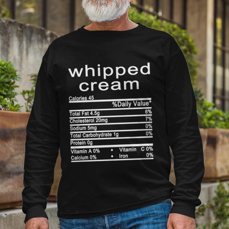 Whipped Cream Nutrition Facts Label V2 Long Sleeve T-Shirt - Thegiftio UK