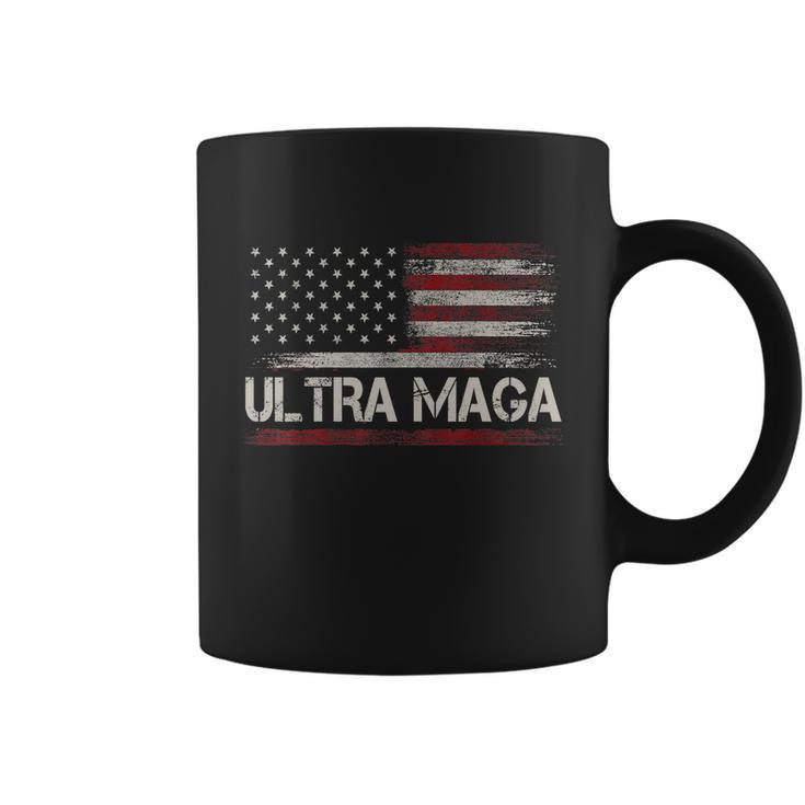 Ultra Maga Distressed American Flag Tshirt Coffee Mug - Monsterry