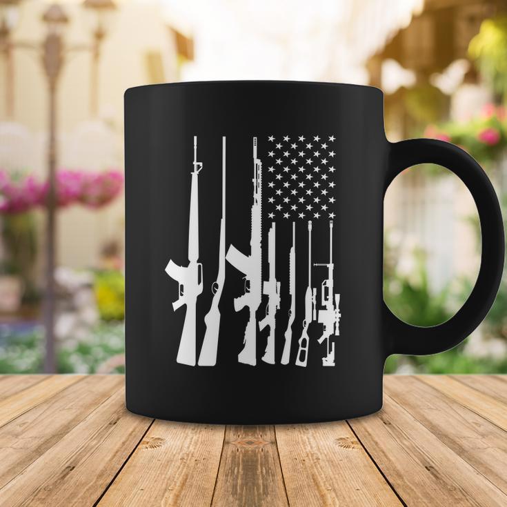 Black Gun American Flag - Rifle Weapon Firearm 2Nd Amendment Coffee Mug ...