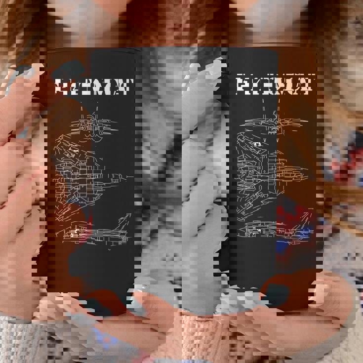 Vintage White F14 Tomcat Airplane Schematic F-14 Jet Coffee Mug - Thegiftio