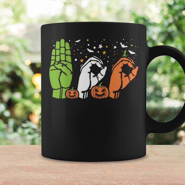 Boo Hands American Sign Language Asl Halloween Pride Coffee Mug ...