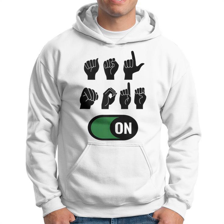Asl Mode On American Sign Language V2 Men Hoodie - Thegiftio