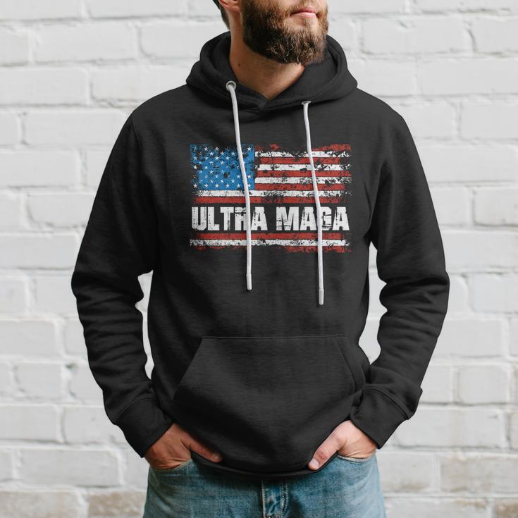 Ultra Maga Distressed United States Of America Usa Flag Hoodie - Monsterry