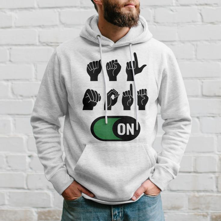 Asl Mode On American Sign Language V2 Men Hoodie - Thegiftio