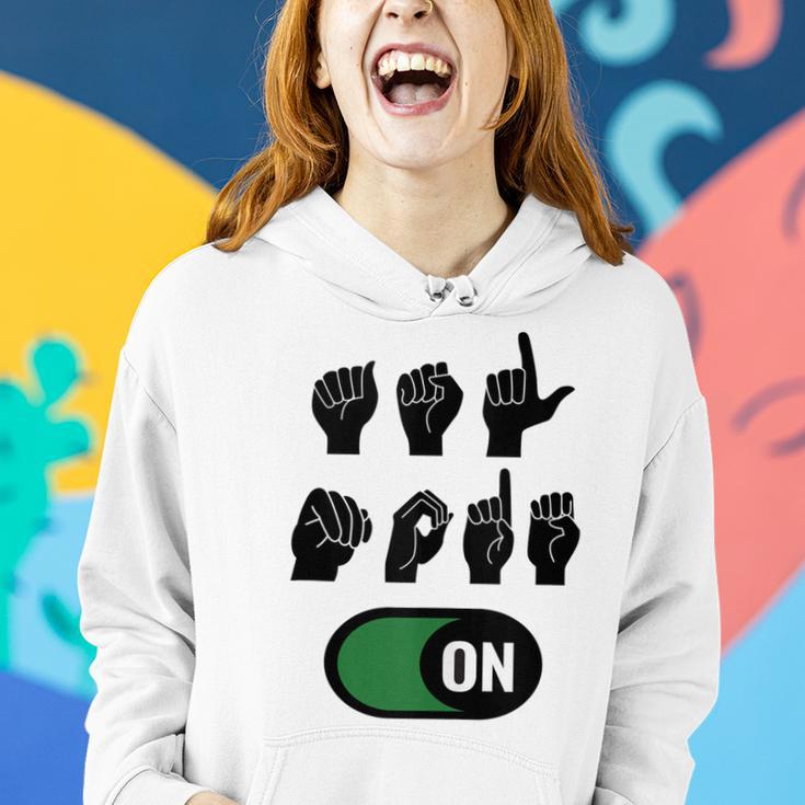 Asl Mode On American Sign Language V2 Women Hoodie - Thegiftio UK