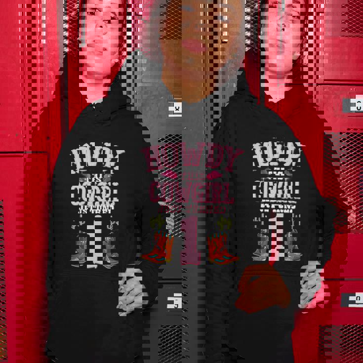 1St Birthday Girls Cowgirl Howdy Western Themed Birthday Women Hoodie ...