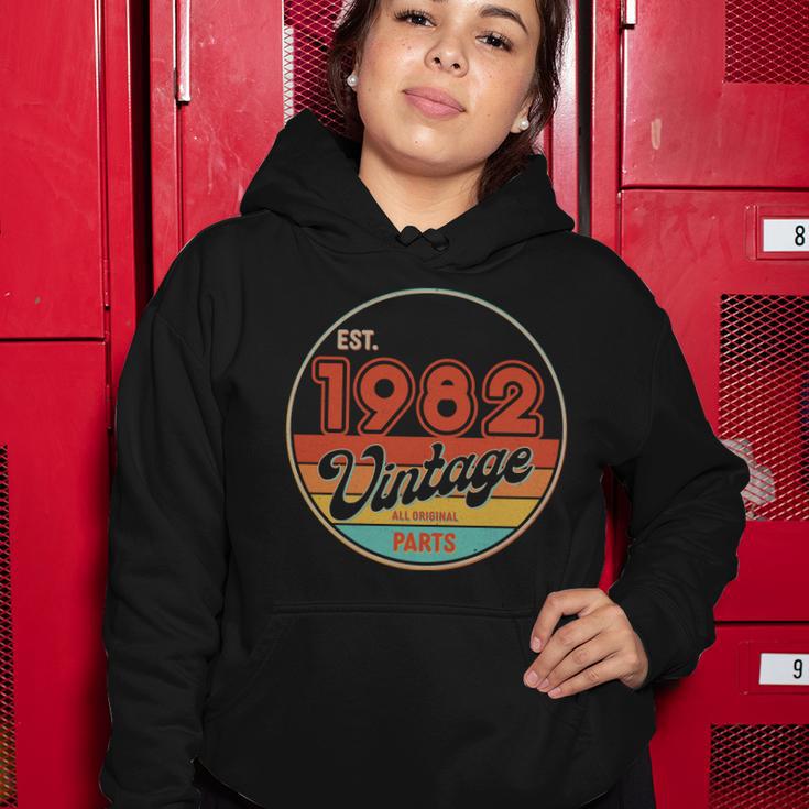 Est 1982 Vintage All Original Parts 40Th Birthday Emblem Women Hoodie ...
