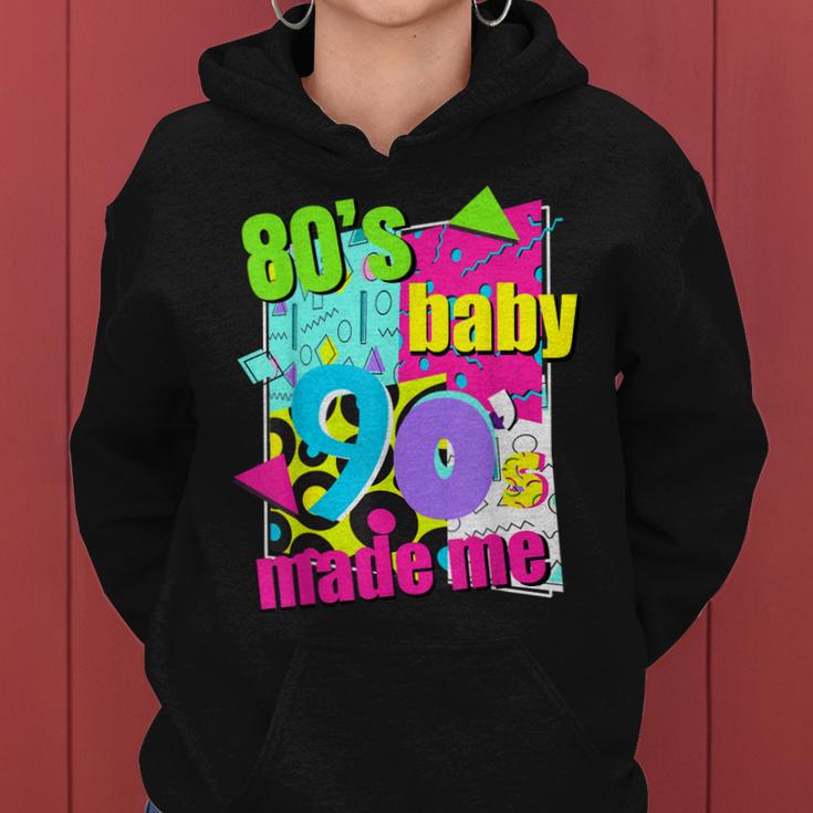 1980S 80S Baby 1990S 90S Made Me Retro Throwback Party Women Hoodie | Seseable