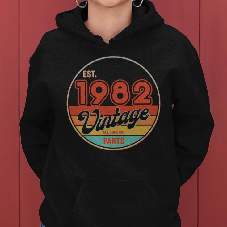 Est 1982 Vintage All Original Parts 40Th Birthday Emblem Women Hoodie ...
