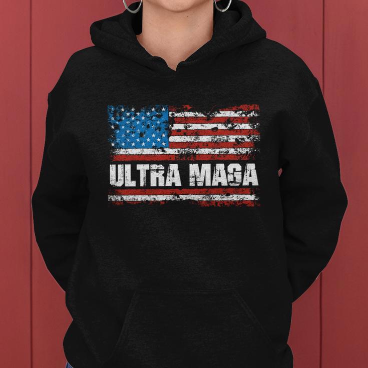 Ultra Maga Distressed United States Of America Usa Flag Women Hoodie ...