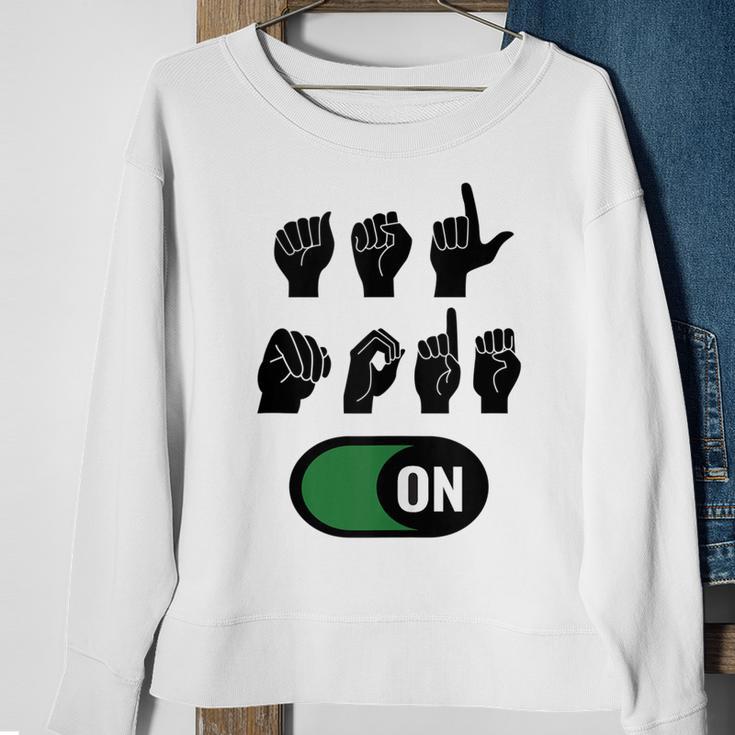 Asl Mode On American Sign Language V2 Sweatshirt - Thegiftio UK