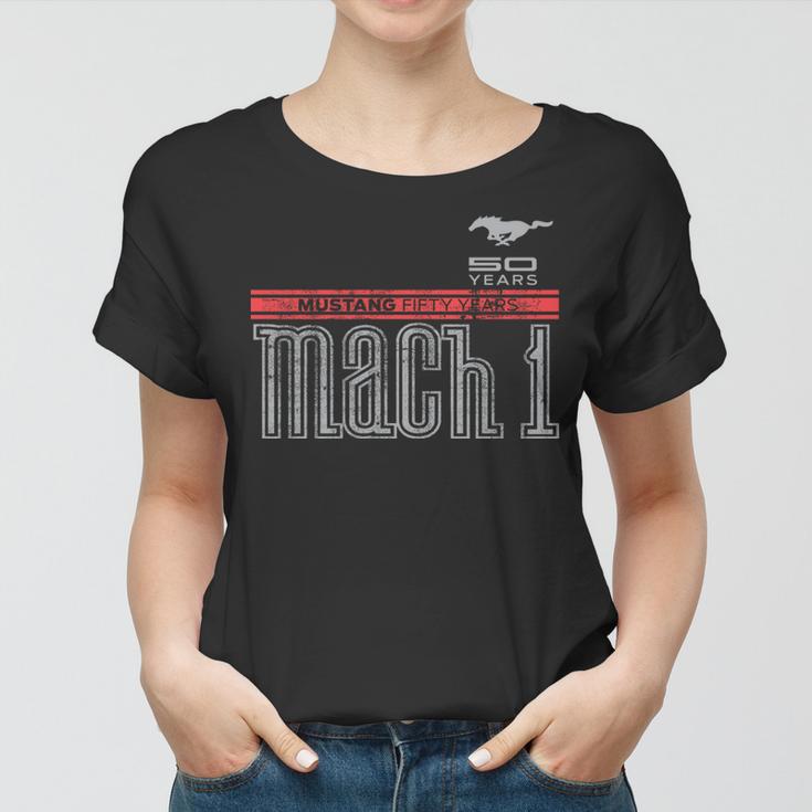 Mustang 50 Years Mach Official Logo Women T-shirt - Monsterry
