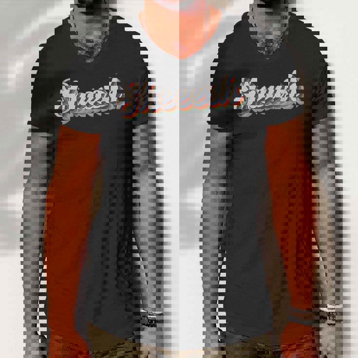 Sheesh Sheeesh Sheeeesh Funny Viral Meme 70S Retro Style Men V-Neck ...