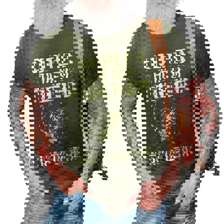 Couples That Fish Together 3D Print Casual Tshirt | Seseable