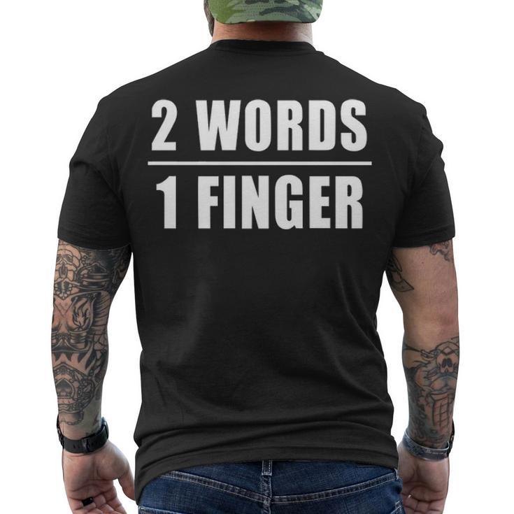 2 Words 1 Finger V3 Men's Crewneck Short Sleeve Back Print T-shirt ...