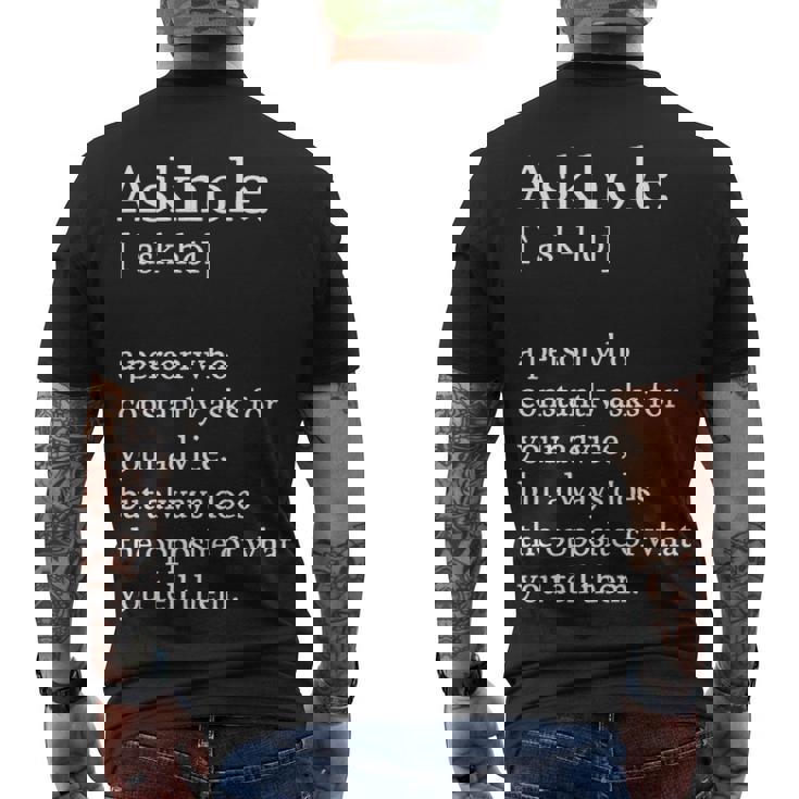 Askhole Definition Men's Crewneck Short Sleeve Back Print T-shirt ...