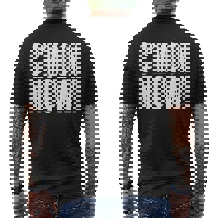 Cmon Now Men's Crewneck Short Sleeve Back Print T-shirt - Seseable