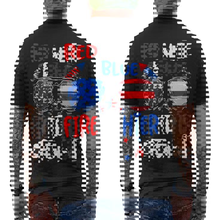 Firefighter Red White Blue Firefighter Crew American Flag Men's T-shirt ...