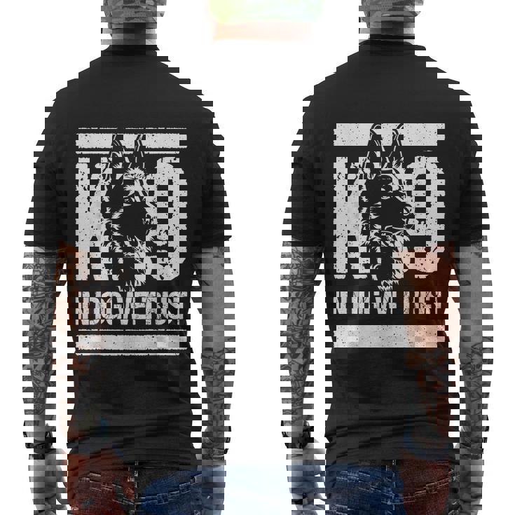 K9 In Dogs We Trust Blue Line K9 Dog Unit Police Officer Men's T-shirt ...