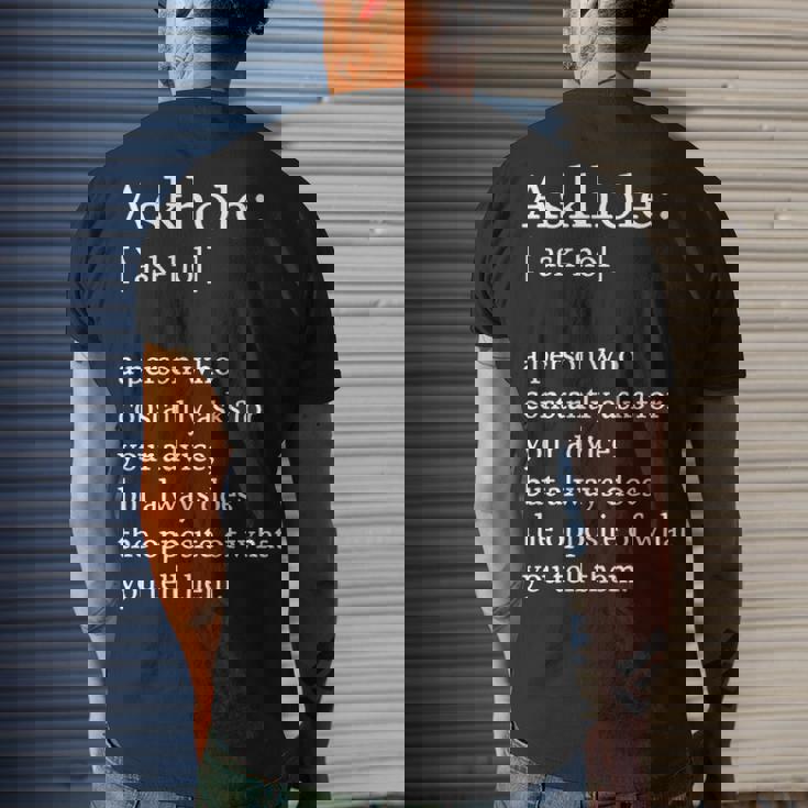 Askhole Definition Men's Crewneck Short Sleeve Back Print T-shirt ...