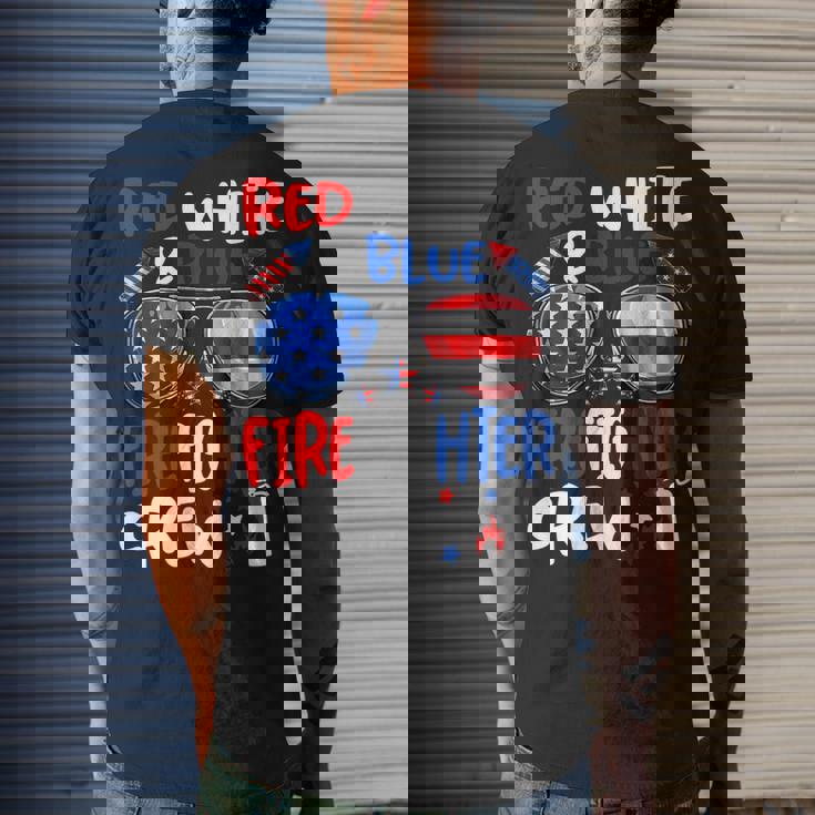 Firefighter Red White Blue Firefighter Crew American Flag Men's T-shirt ...