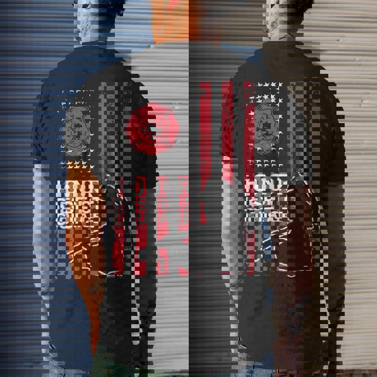 Firefighter Thin Red Line Firefighter T V2 Men's T-shirt Back Print ...