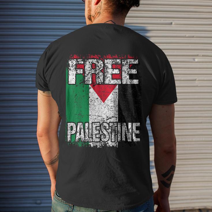 Free Palestine Flag Vintage Big Palestine Flag Men's T-shirt Back Print ...