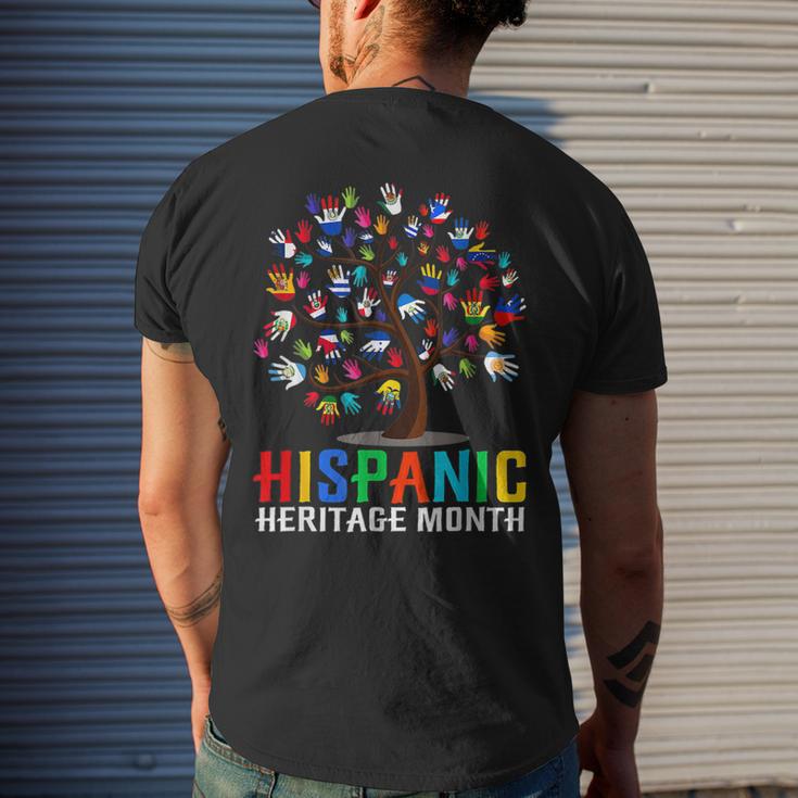 Happy National Hispanic Heritage Month Hand Flag Tree Roots Men's T ...