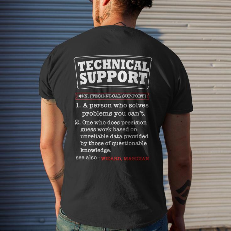 Tech Support Definition Computer Nerd Sysadmin Men's T-shirt Back Print ...