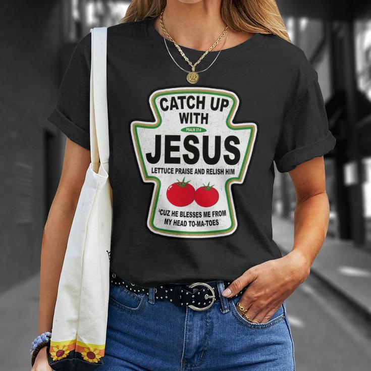 Catch Up With Jesus Ketchup Faith V2 T-shirt - Thegiftio