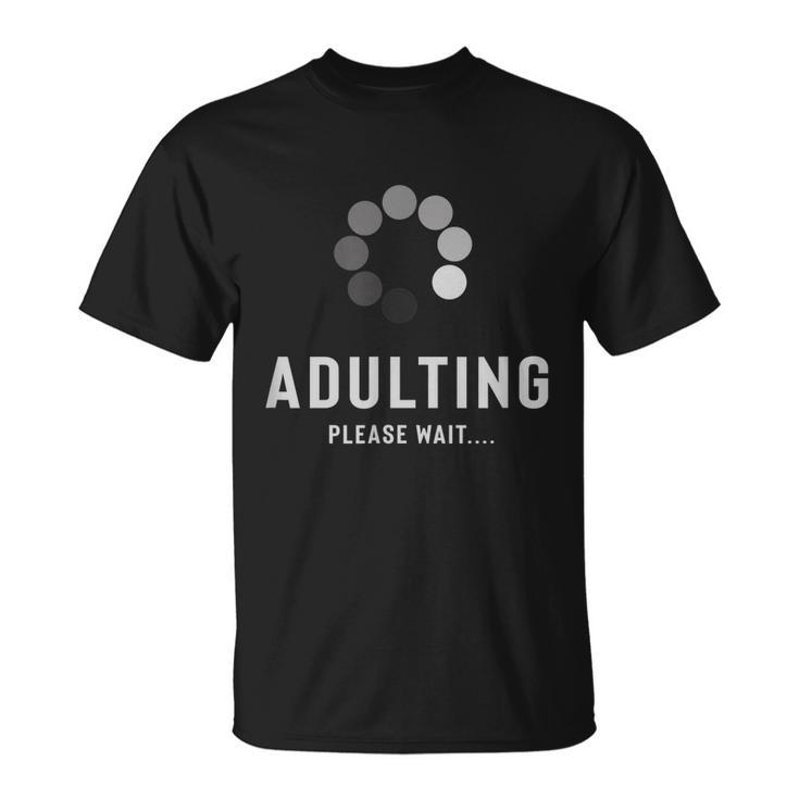 Adulting Please Wait Loading Happy 18Th Birthday T-Shirt - THEGIFTIO