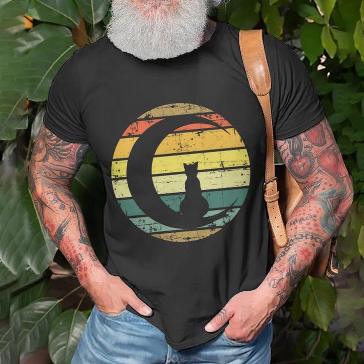 Cat Retro Moon Sunset T-shirt - Thegiftio UK