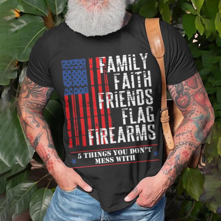 Family Faith Friends Flag Firearms American Flags V3 T-shirt - Thegiftio