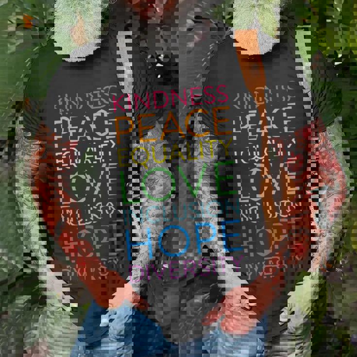 Peace Love Inclusion Equality Diversity Human Rights V2 T-shirt ...