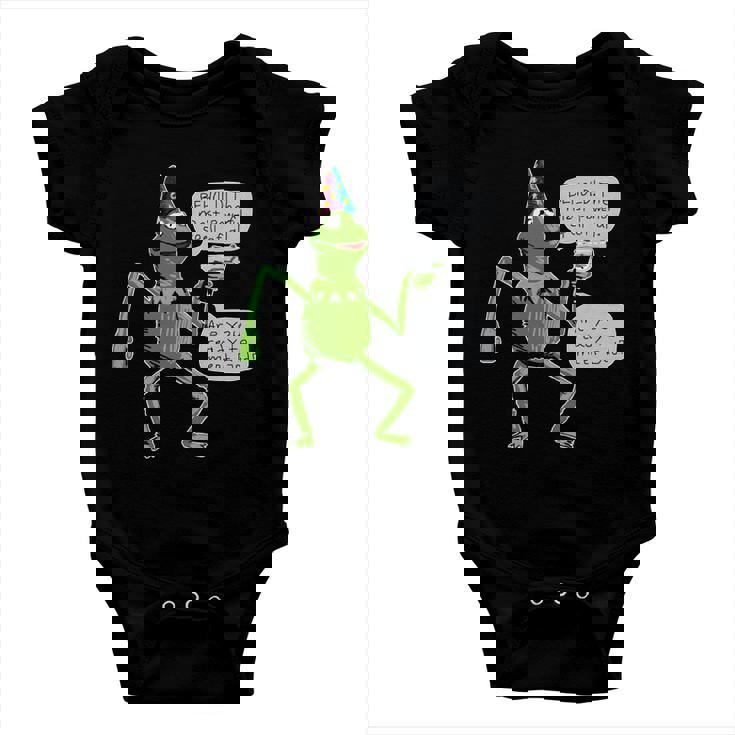 Funny Wizard Kermit Meme Baby Onesie - Monsterry