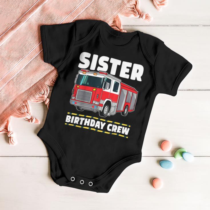 Firefighter Sister Birthday Crew Fire Truck Firefighter V2 Baby Onesie ...